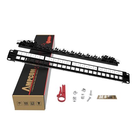 Ampcom 24 Port Blank Keystone Patch Panel 1u Stputp Rack Wall Mount