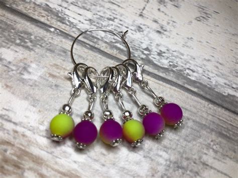 Stitch Markers Knitting Sewing And Fiber Handmade Purple Stardust Crochet
