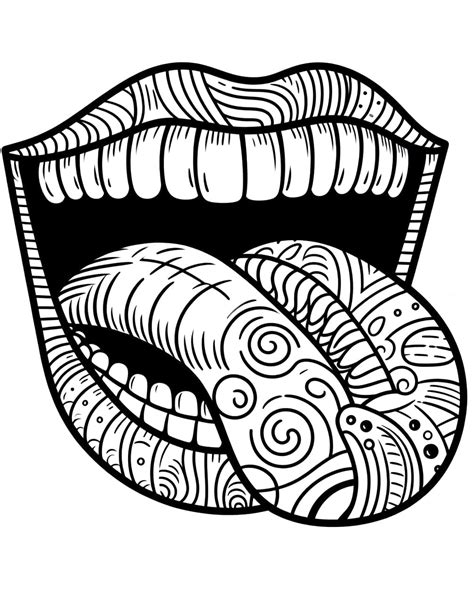 Coloring Mouth Tongue Out Coloring Pages