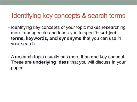 Defining A Topic Ppt