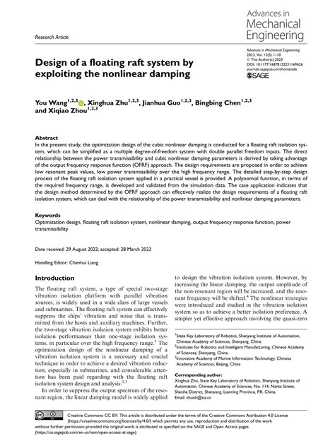 pdf design of a floating raft system by exploiting the nonlinear damping