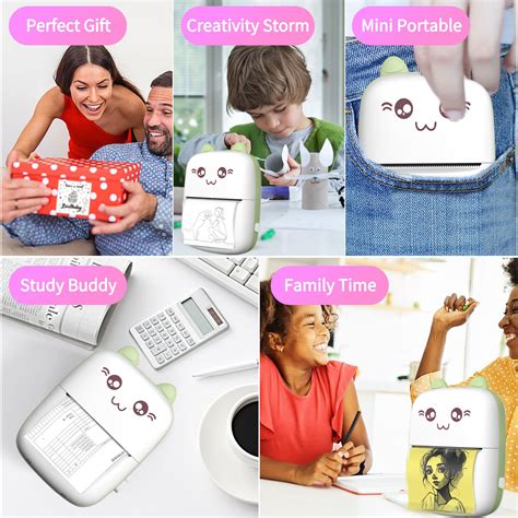 Mini Portable Thermal Printer Paper Photo Pocket Thermal Printer Mini Printer Cute Printer