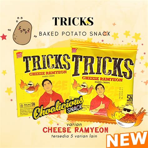 Jual 1pcs Tricks Cheese Ramyeon Crispy Crackers Roasted Baked Crisps Biskuit Kentang Rasa