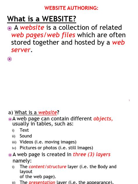 S4 Lesson Notes Chapter 21 Web Authoring Pdf World Wide Web Internet And Web