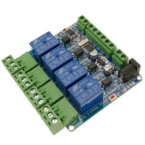 Printed Circuit With 4 Relays With Modbus Rtu Diy Stm8s103 And Rs485 Serial Communication