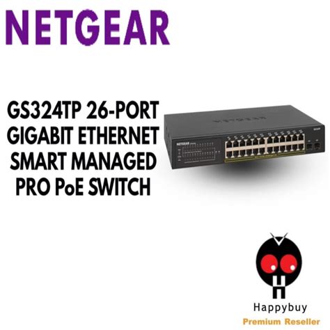Netgear 26 Port Gigabit Ethernet Smart Managed Pro Poe Switch Gs324tp With 24 X Poe 190w