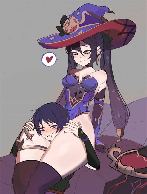 Scaramouche And Mona Genshin Impact Drawn By Memeh Danbooru
