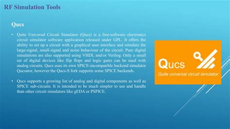 Radio Frequency And Microwave Simulation Tools Pptx