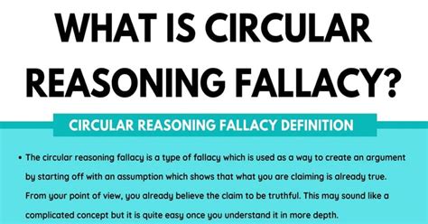 Circular Reasoning Definition And Useful Examples Of Circular