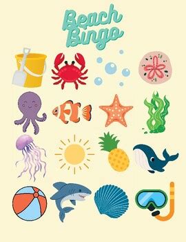 Beach Themed Bingo By Minimalisticslpa Tpt