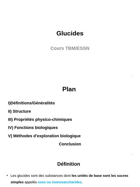 Glucides 1 Pdf Glucide Glucose