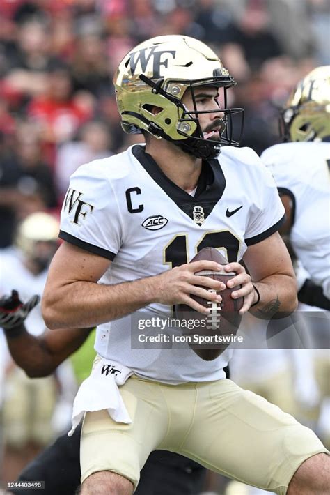 Wake Forest Demon Deacons Quarterback Sam Hartman Looks For A Passing
