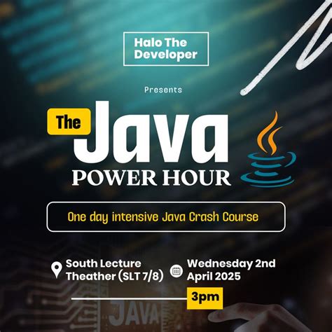 Coding Java Class Flyer Design Crash Course Lecture Flyer Design