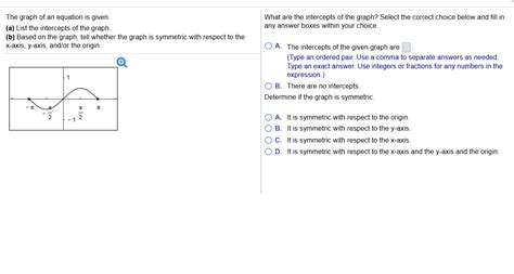 Solved The Graph Of An Equation Is Given List The Chegg Com