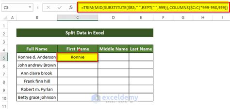 How To Split Data In Excel 5 Methods Exceldemy