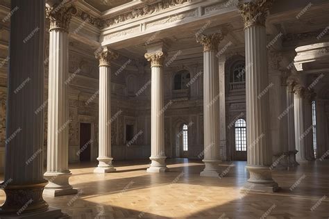 Premium Photo Interior Of A Hall With Columns