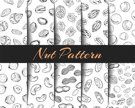 Premium Vector Pattern Of Vector Illustrations On The Nuts Theme