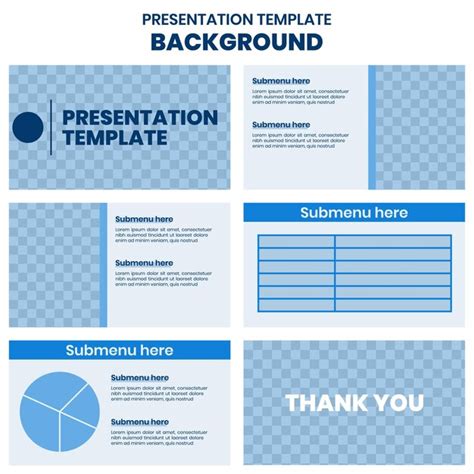 дизайн шаблона презентации в синем цвете Премиум векторы