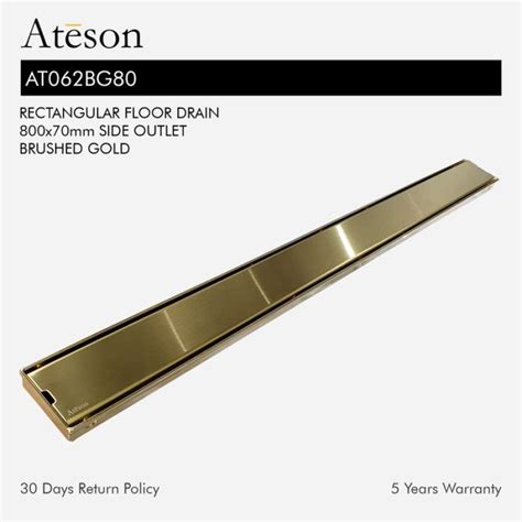 Jual Ateson At062bg80 Floor Drain Stainless Panjang Pembuangan Air Emas Di Seller Ksm Store