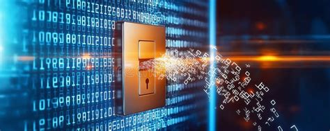 A Digital Lock Interface With Binary Code Symbolizing Cybersecurity And Data Protection