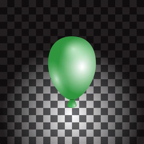 투명 한 배경에 고립 된 녹색 풍선 벡터 일러스트 레이 션 프리미엄 벡터