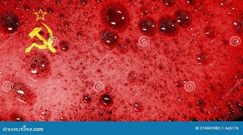 Ussr Flag Soviet Russia Flag Mixed Repeated Exposure Symbol Of