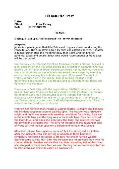 file note fran tirney file note for pse file note fran tirney date