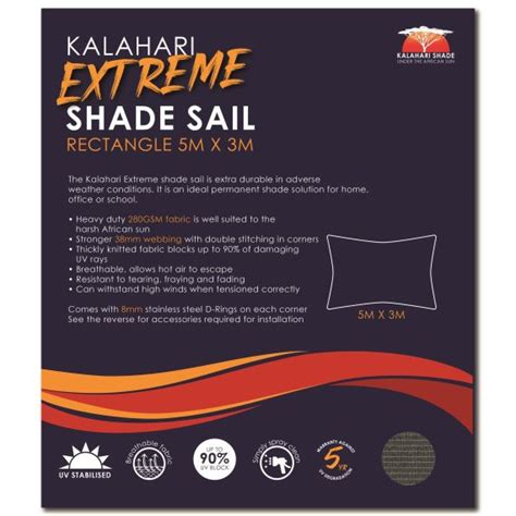 Kalahari Extreme Shade Rectangle 5mx3m Agrimark