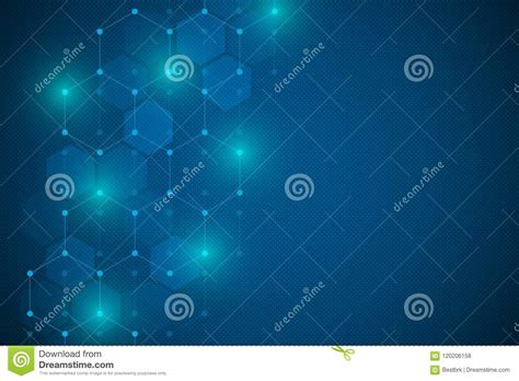abstract science and technology concept from hexagonal elements