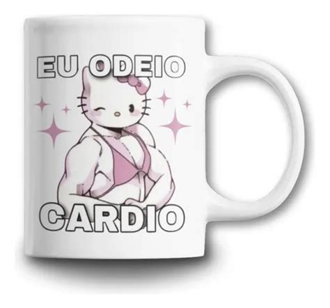 Caneca Eu Odeio Cardio Treino Fofo Hello Kitty Musculosa Gym Mercadolivre
