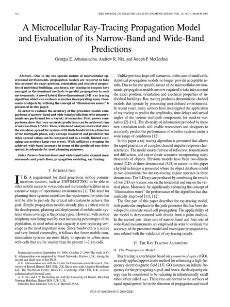 A Microcellular Ray Tracing Propagation Pdf Diffraction Antenna