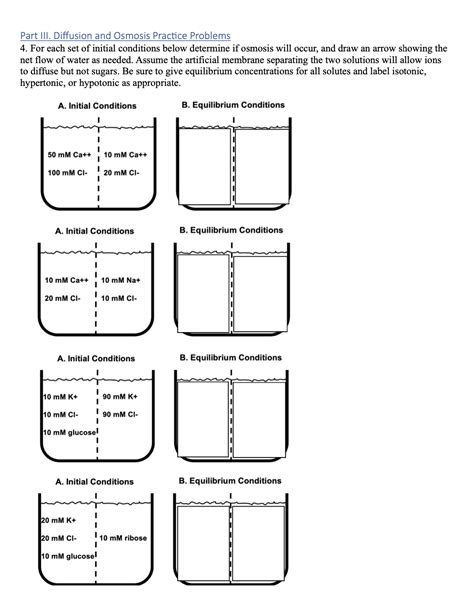 Solved Part III Diffusion And Osmosis Practice Problems Chegg