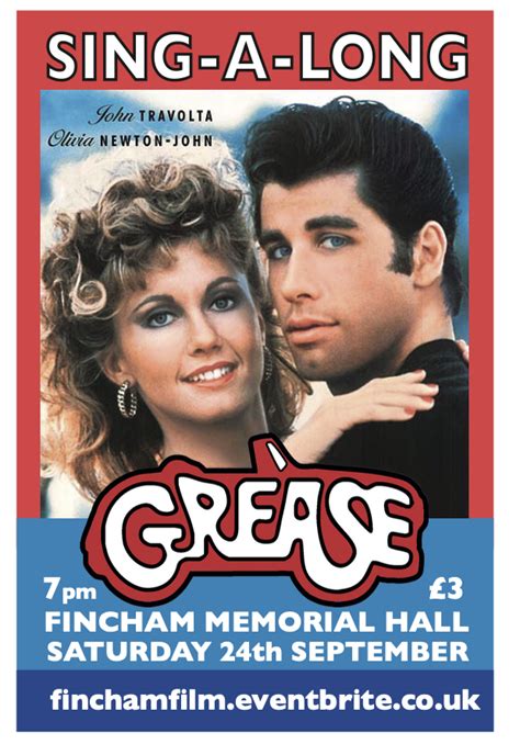 Sing A Long Grease September 24th 2022 Fincham Memorial Hall And