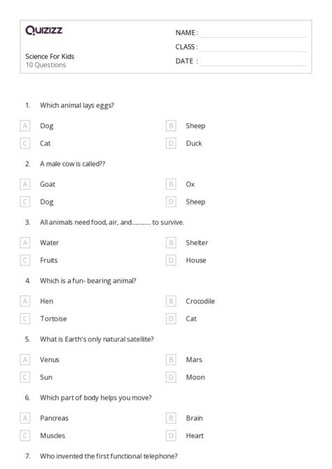 50 Science Worksheets On Quizizz Free And Printable Worksheets Library