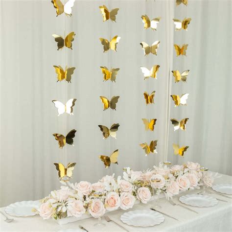 2 Pack Gold 3d Paper Butterfly Banners Efavormart