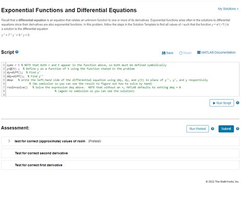 Solved Exponential Functions And Differential Equations My