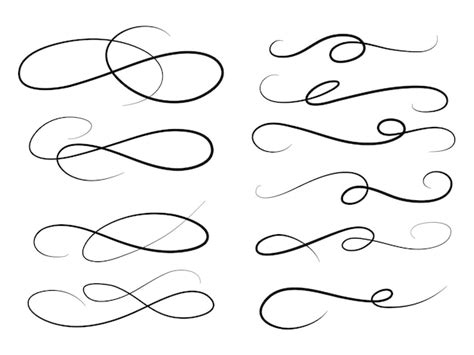 Premium Vector Calligraphic Swoosh Tail Set Underline Marker Strockes