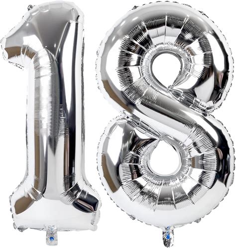 Large Silver Balloon Number 1840 Inch Silver 18th Mylar
