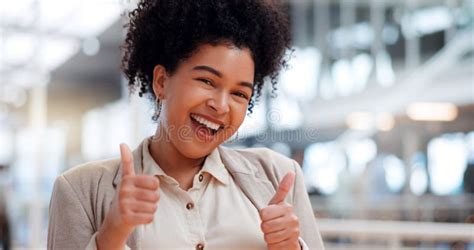 Thumbs Up Business And Face Of Black Woman With Emoji Gesture For