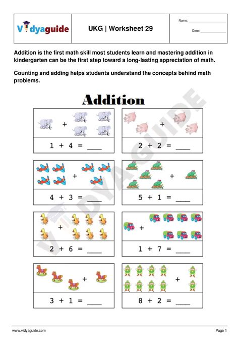 Maths Worksheet For Ukg Pdf
