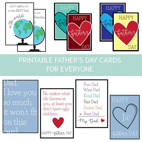 Printable Fathers Day Cards Aesthetic Journeys Designs
