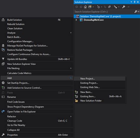 Asp Net Vs Unable To Find Add New Class Library Project Option Stack Overflow