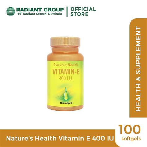 Jual Natures Health Vitamin E 400 Iu 100 Softgels Shopee Indonesia