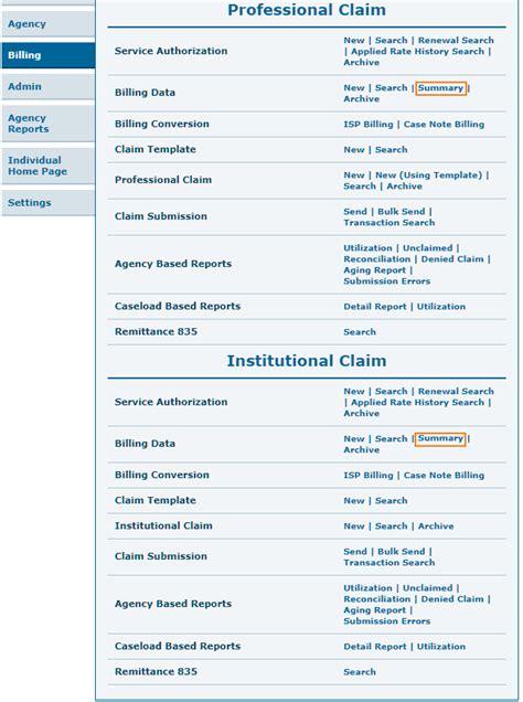 Billing Summary Template