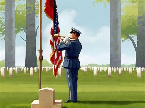 Premium Photo A Poignant A Lone Bugler Playing Taps At A Military