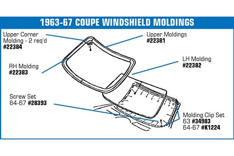 Ca 1964 1967 Chevrolet Corvette Windshield Molding Clip Set Coupe 26 Piece