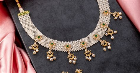 Pearls Traditional Pearl Long Chain Designs In Gold