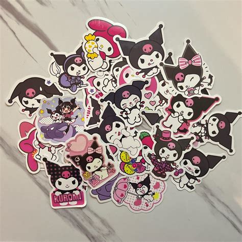 35 Piece Kuromi And My Melody Stickers Kuromi Depop