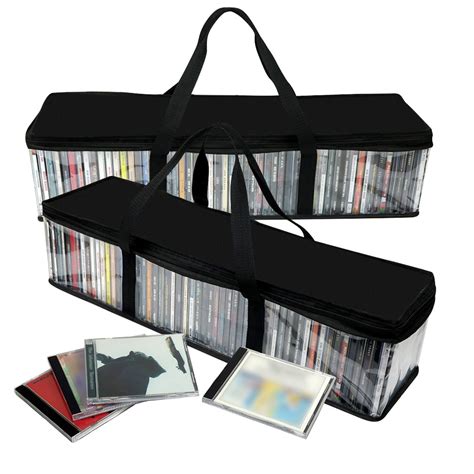 Evelots Cd Storage Bags 2 Pack Holds 100 Cds Total