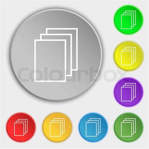 Copy File Sign Icon Duplicate Document Symbol Symbols On E Colourbox